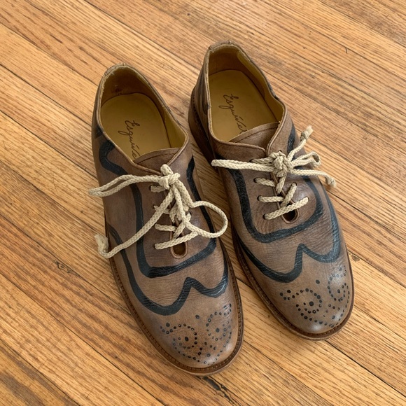 esquivel | Shoes | Esquivel Trish Hand Painted Leather Oxford Shoes ...